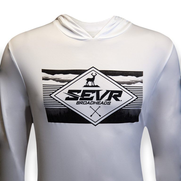 Diamond Buck Sun Hoodie - White - Sevr Broadheads